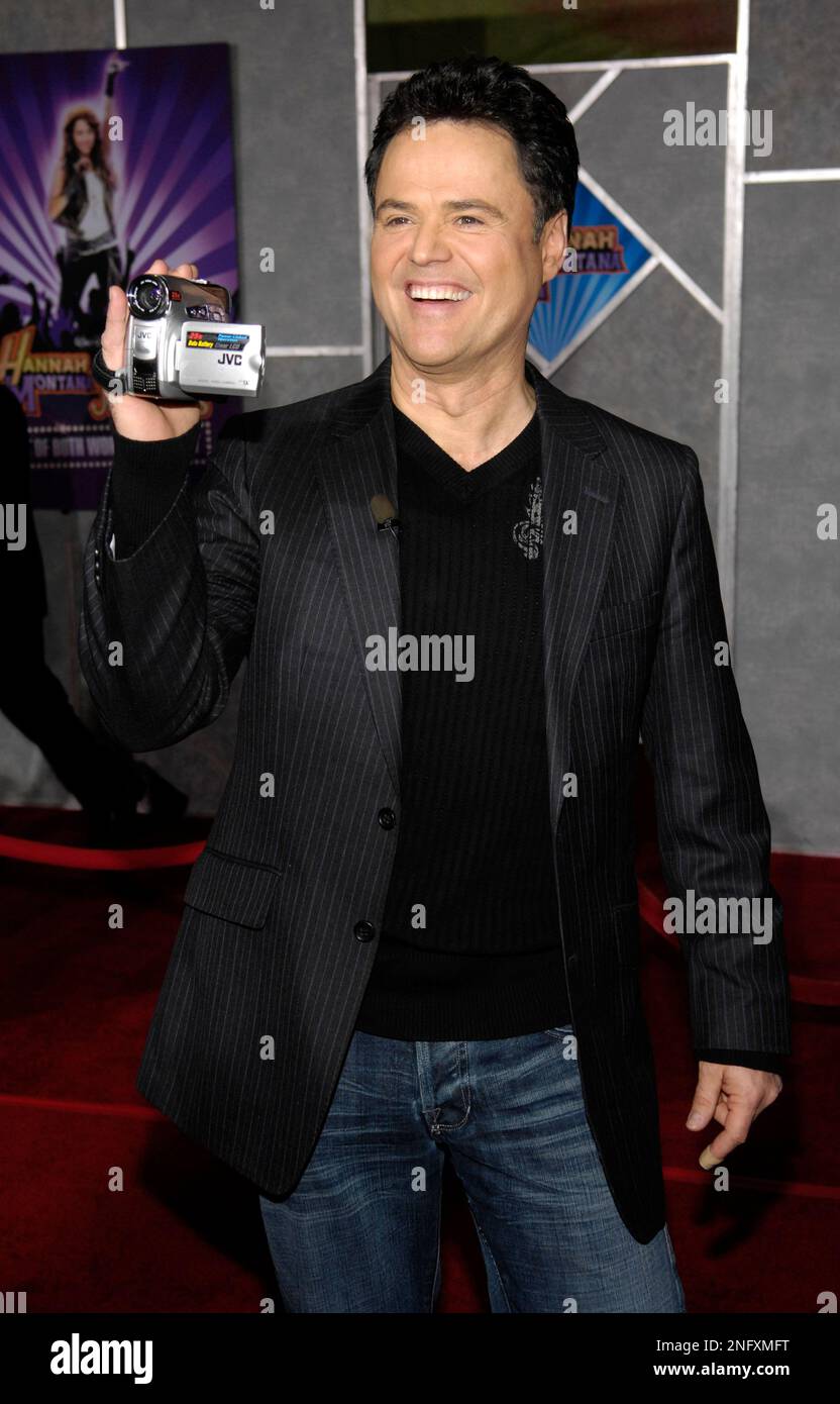 Donny Osmond arrives at the world premiere of the film "Hannah Montana ...