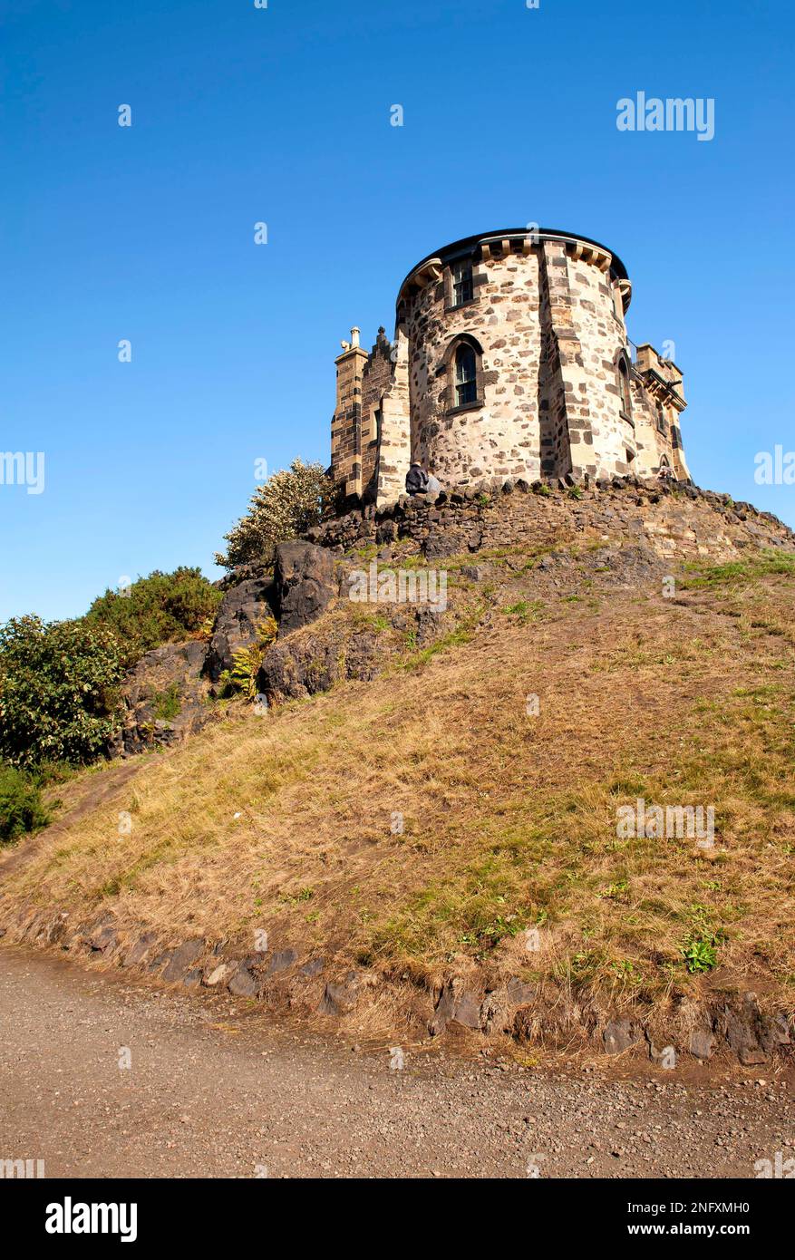 Old Observatory House on top of Edinburgh’s Calton Hill with ...