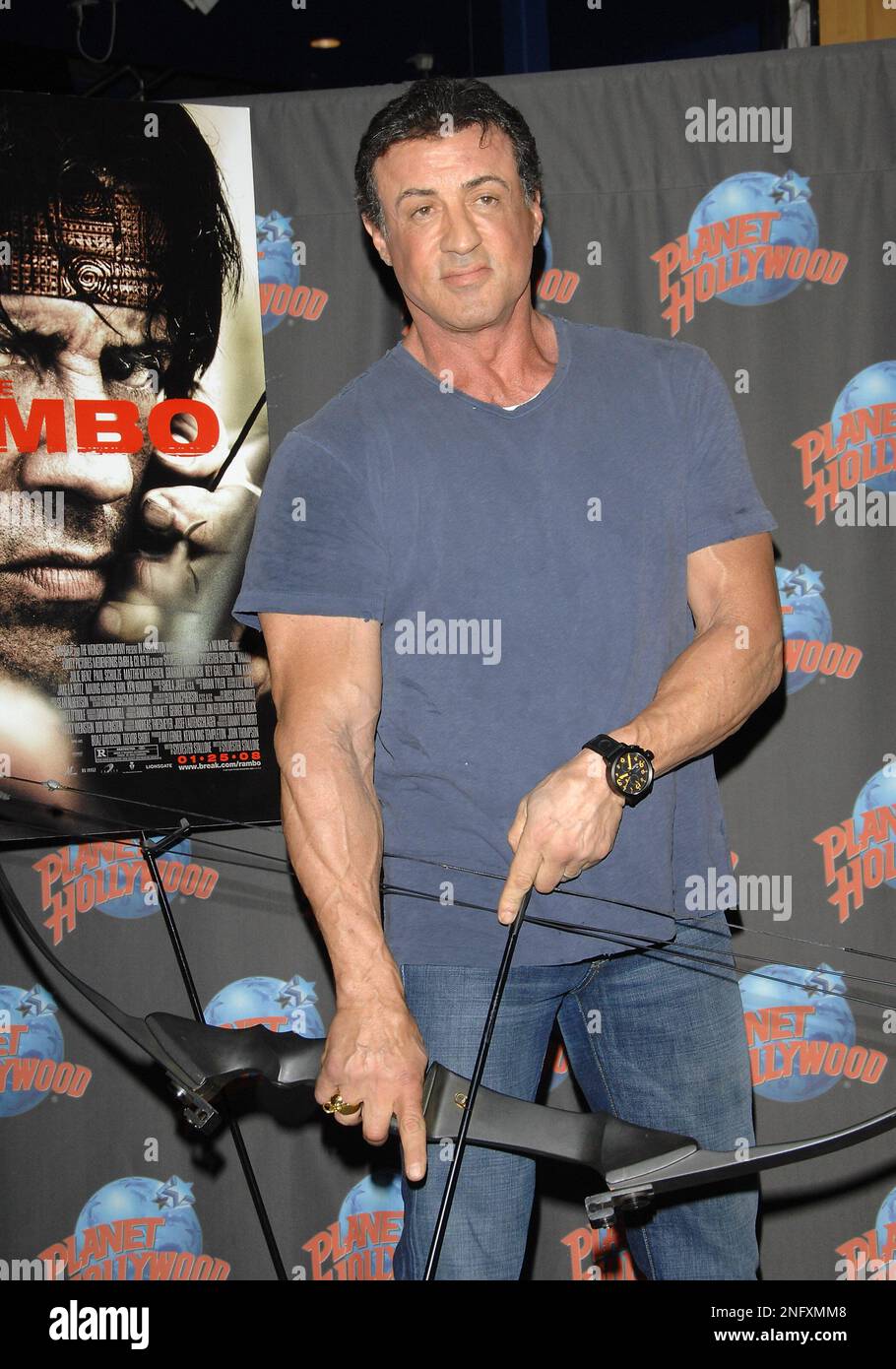 Actor Sylvester Stallone makes an appearance at Planet Hollywood Times ...