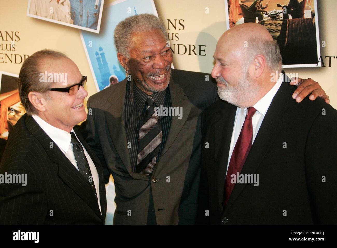 American actors Jack Nicholson, left, Morgan Freeman, center and ...