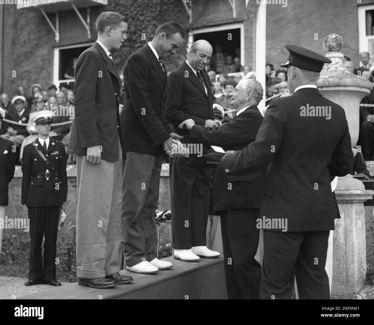 Major Sir Ralph Gore, right, President of the International Yacht ...