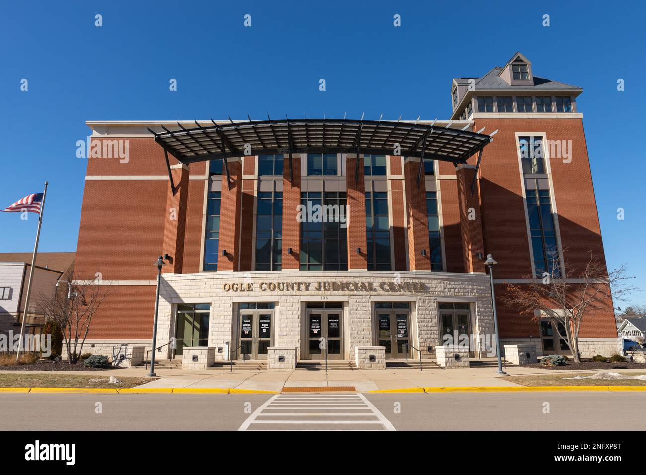 Oregon, Illinois - United States - February 13th, 2023: Exterior of the ...