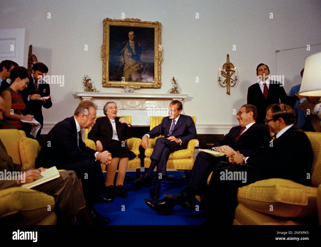 Golda Meir meets President Richard M. Nixon in Washington, March 1 ...