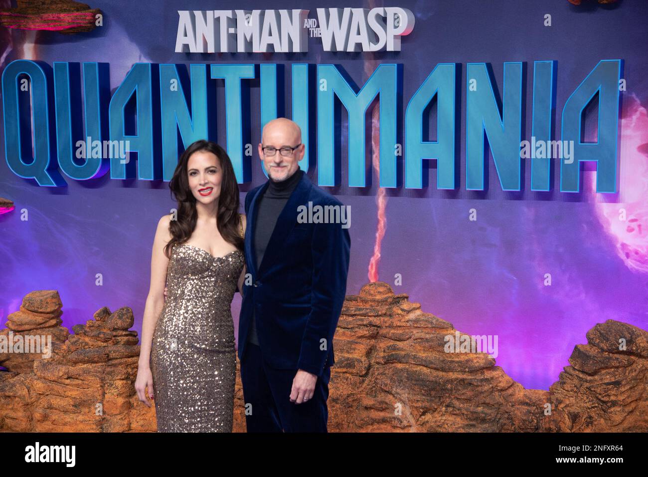 London, UK. Director Peyton Reed and wife Sheila Naghshineh at The UK Gala Screening of 'Ant-Man ...