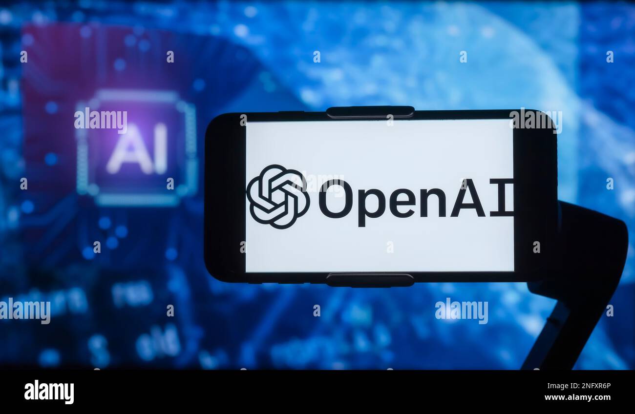 In this photo illustration, the logo of OpenAI is seen displayed on a ...