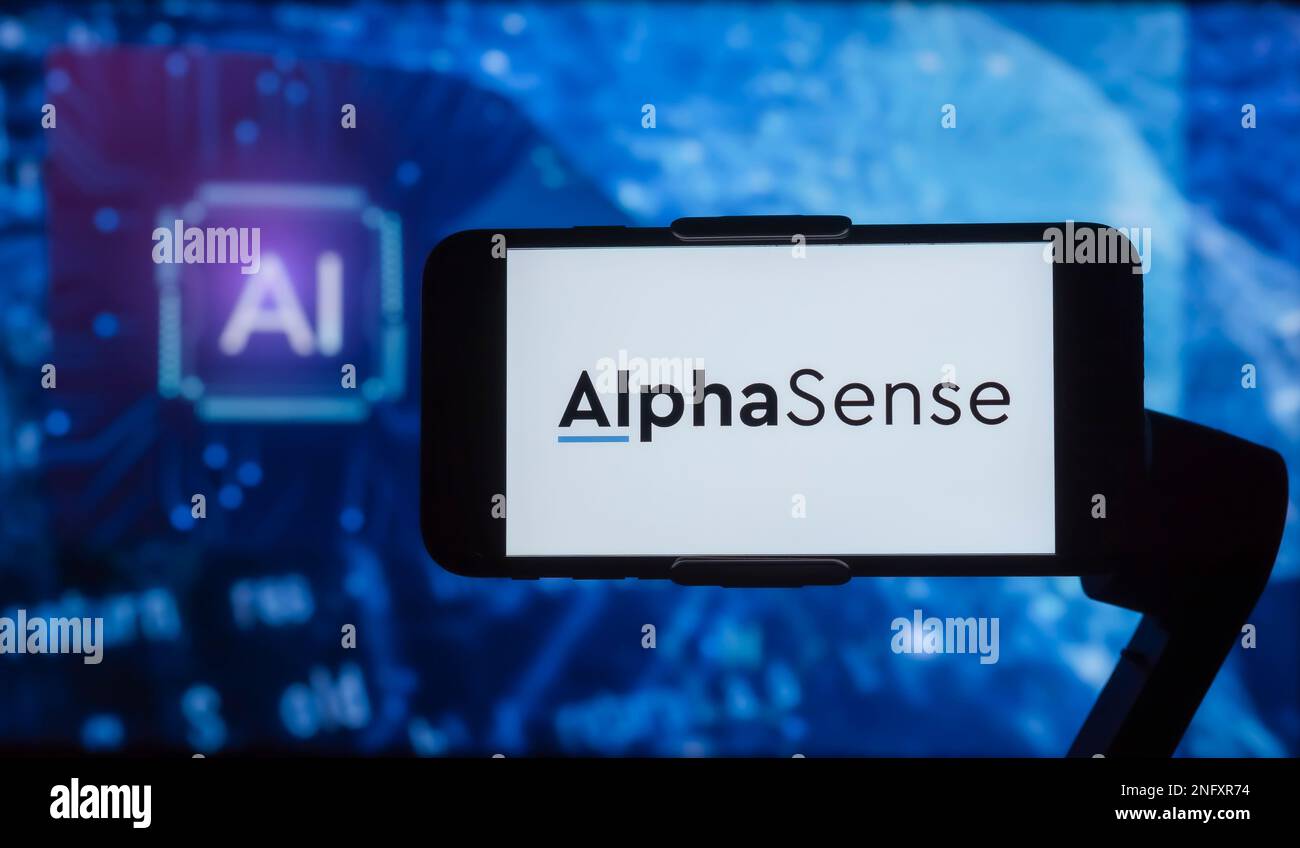 In this photo illustration, the logo of AlphaSense is seen displayed on ...