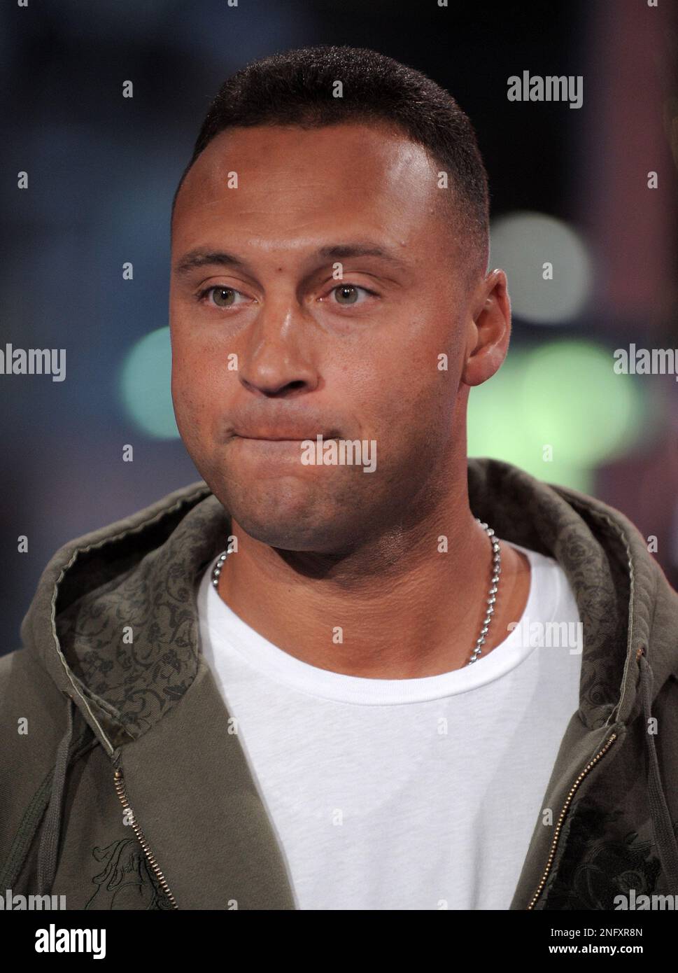 Baseball Player Derek Jeter makes an appearance at MTV Studio's in ...