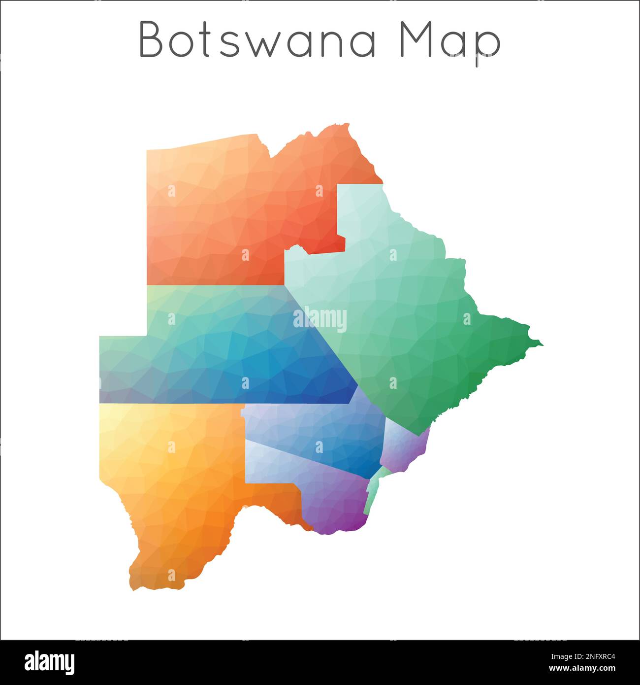 Low Poly map of Botswana. Botswana geometric polygonal, mosaic style map Stock Vector Image ...