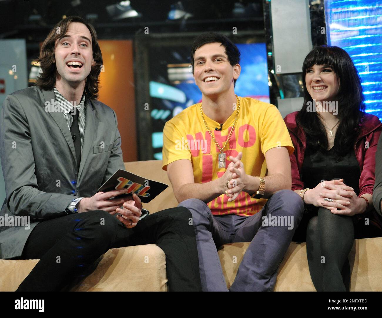 From left, Cobra Starship band members Ryland Blackinton, Gabe Saporta ...