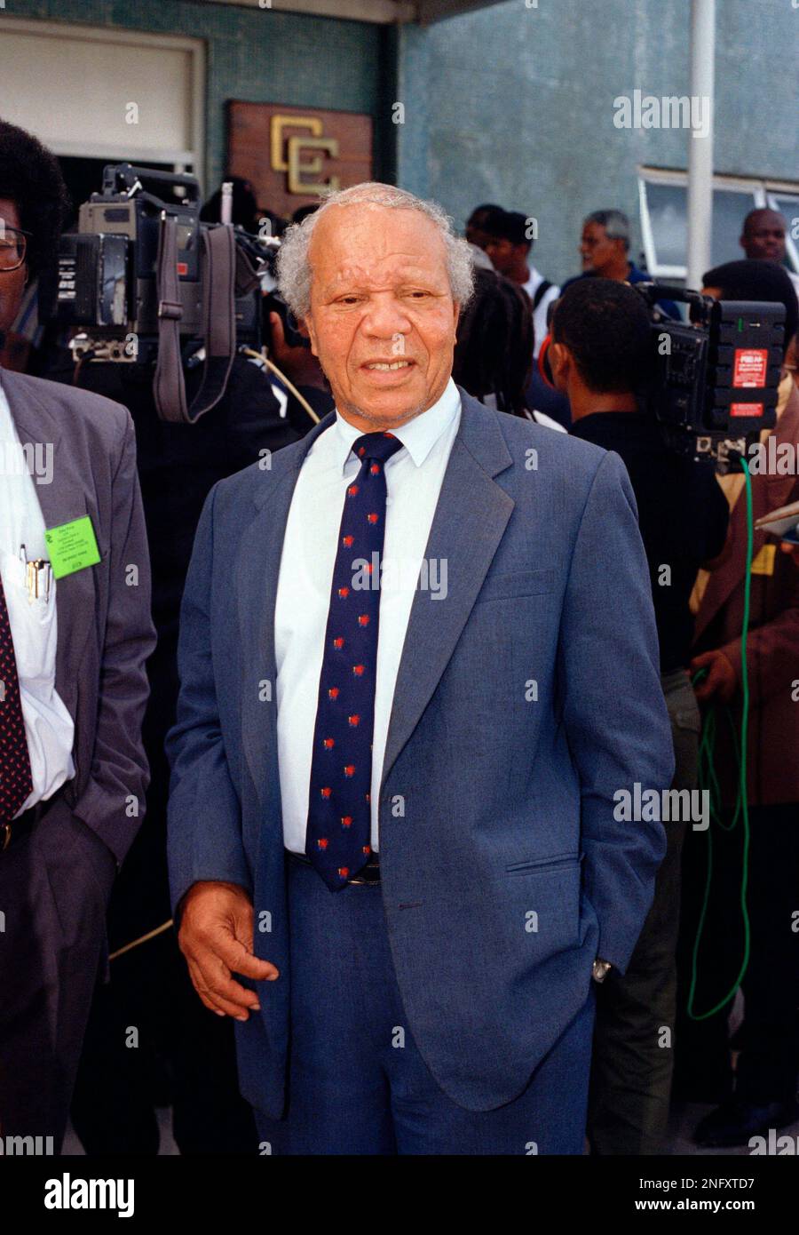 Prime Minister of St. Lucia Sir John Compton shown in Georgetown ...