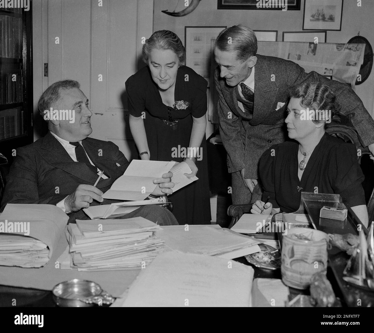 Working at Hyde Park for President Roosevelt Nov. 4, 1938 is just like ...