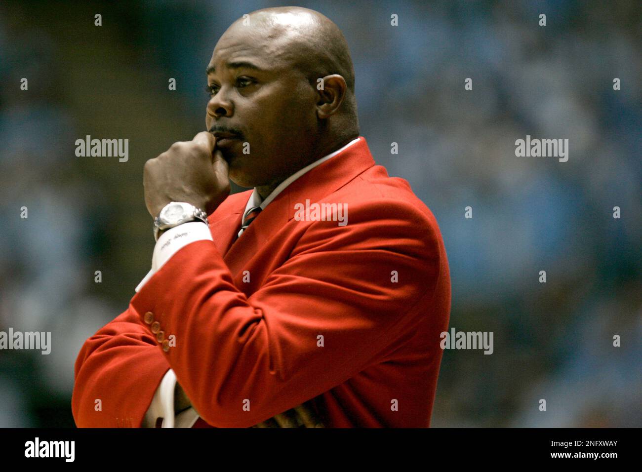 North Carolina State coach Sidney Lowe watches during the first half of ...