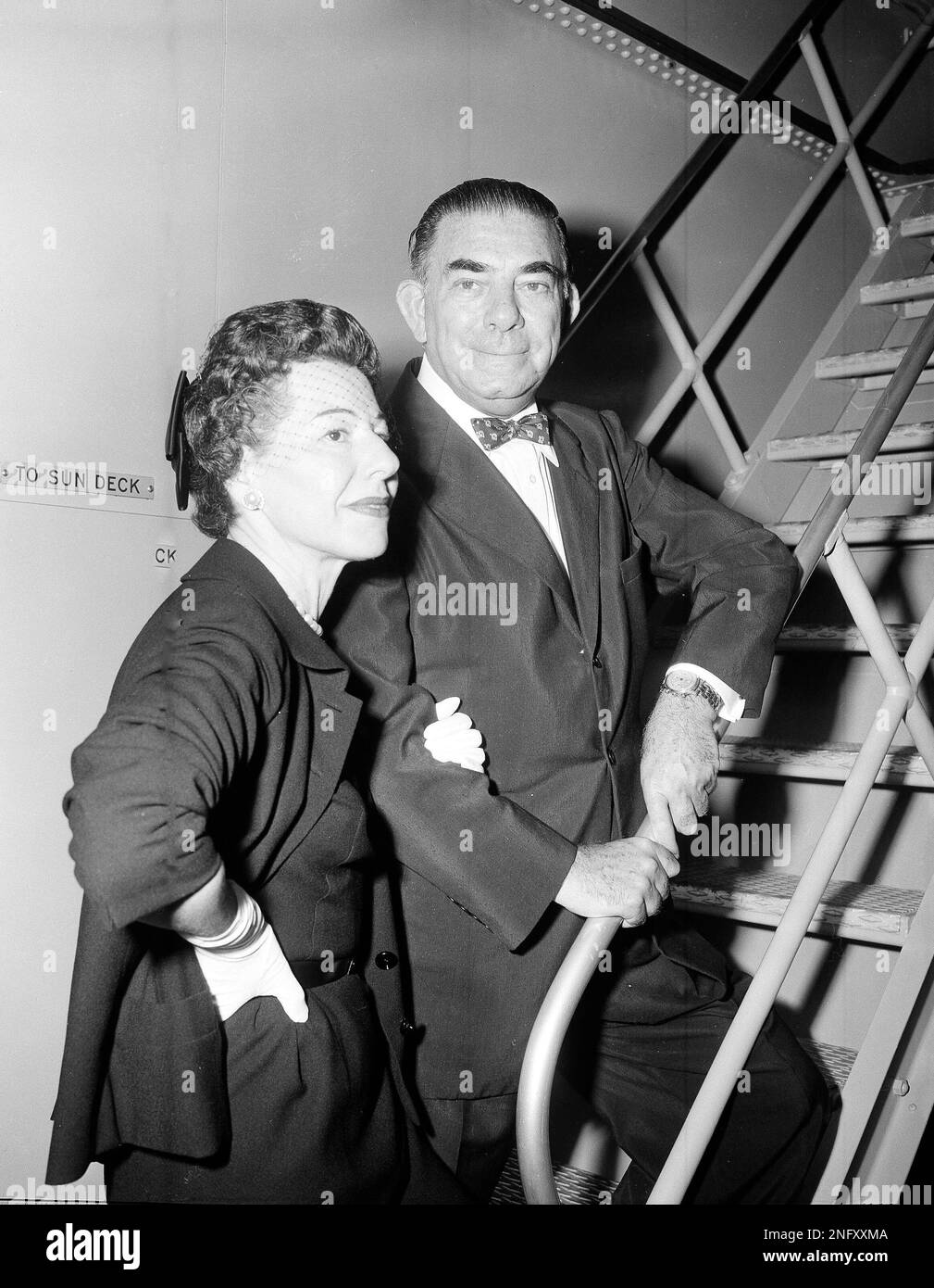Stock broker Ira Haupt and his wife Enid are shown on the ship United ...