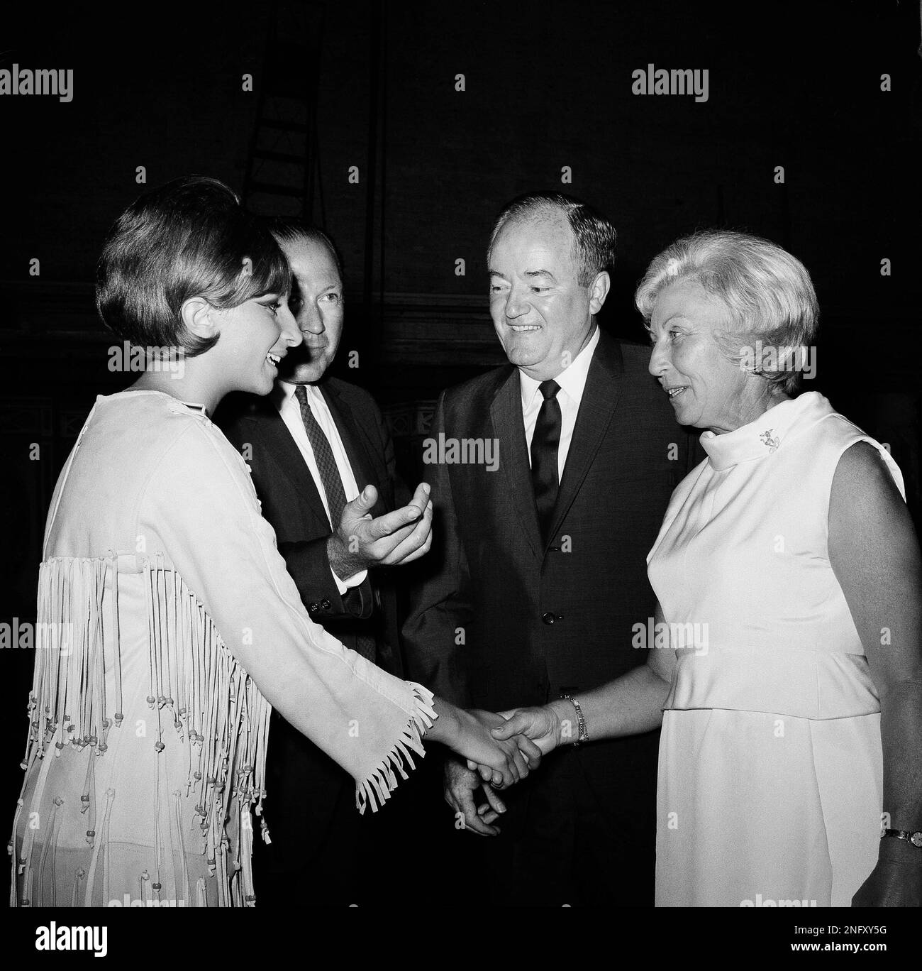 Vice President Hubert Humphrey, right, and his wife Muriel are ...
