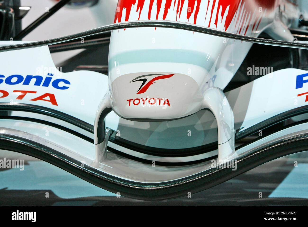 The front wing of the new Toyota TF108 Formula One race car for the ...