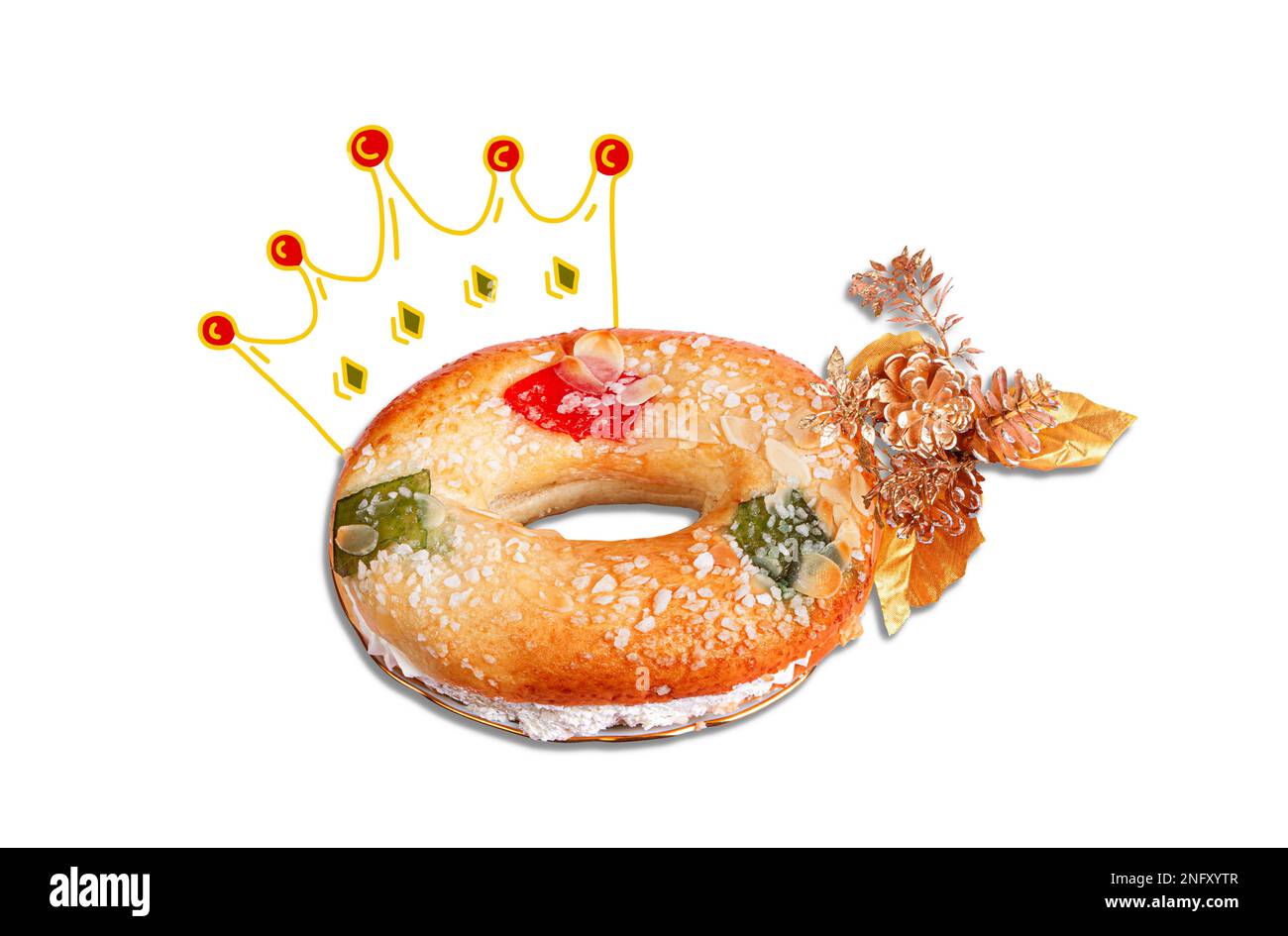 A "Roscon de reyes magos" typical of Spain Stock Photo - Alamy