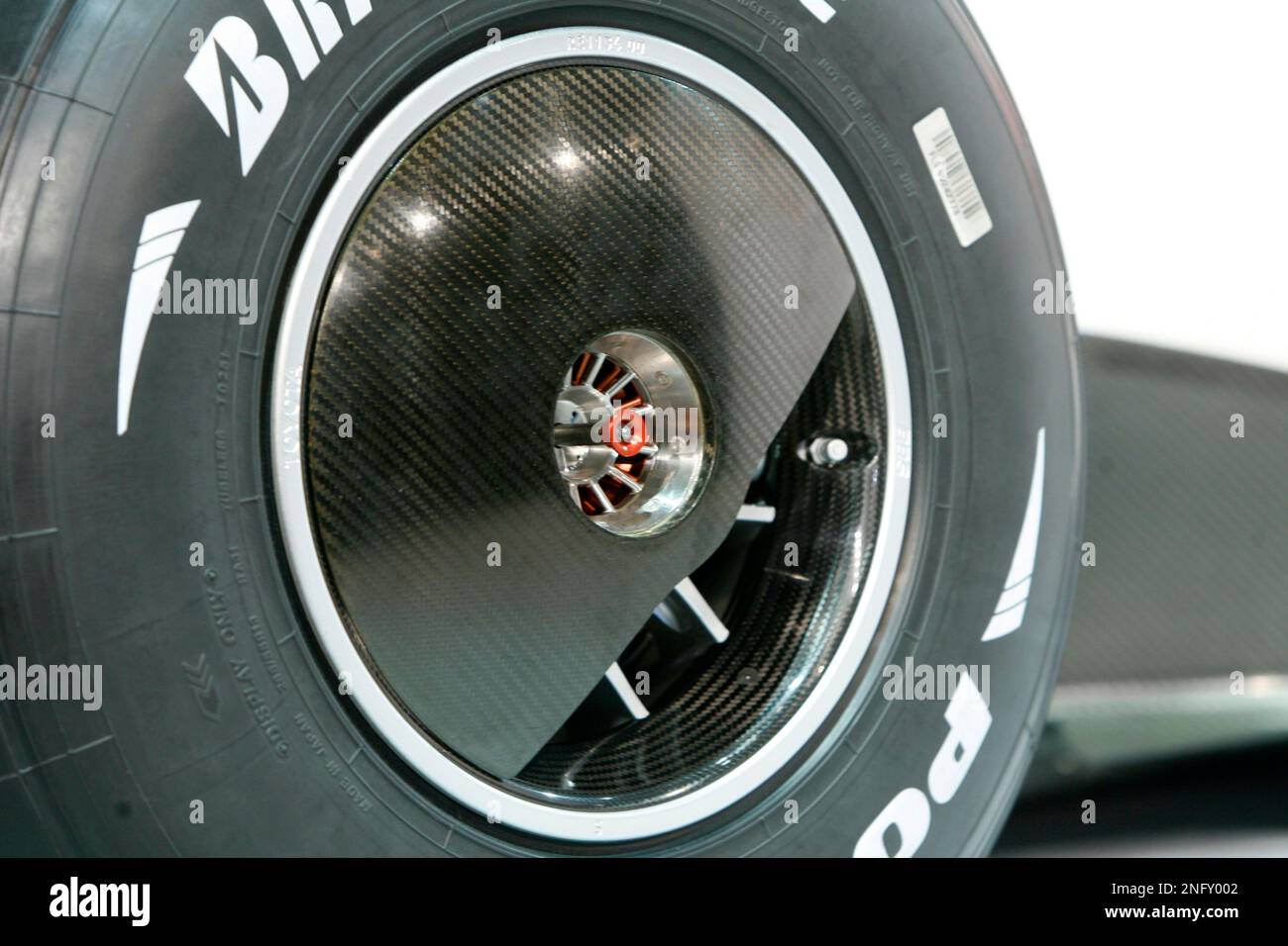 A wheel of the new Toyota TF108 Formula One race car for the upcoming ...