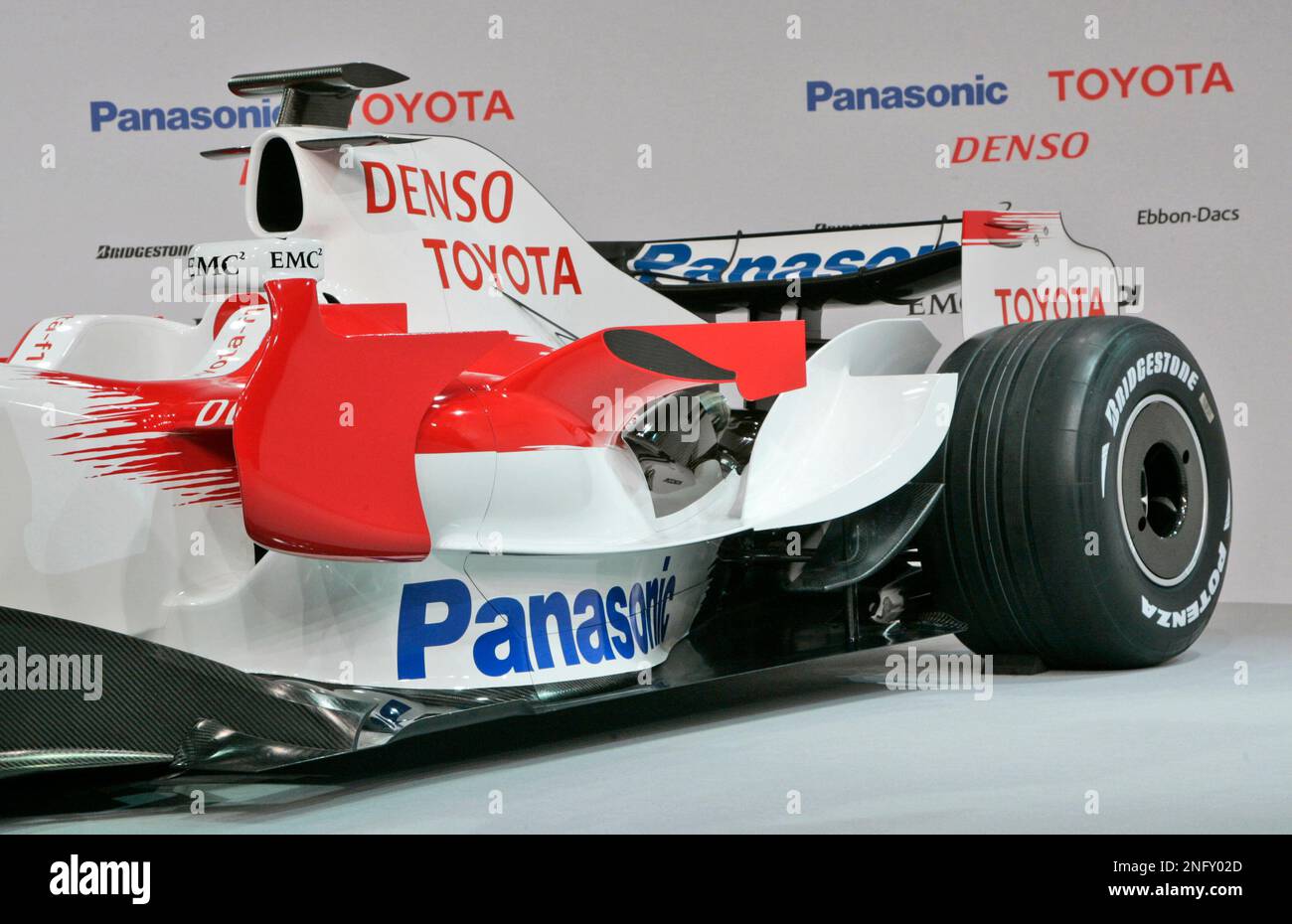The new Toyota TF108 race car for the upcoming 2008 F1 season is on ...