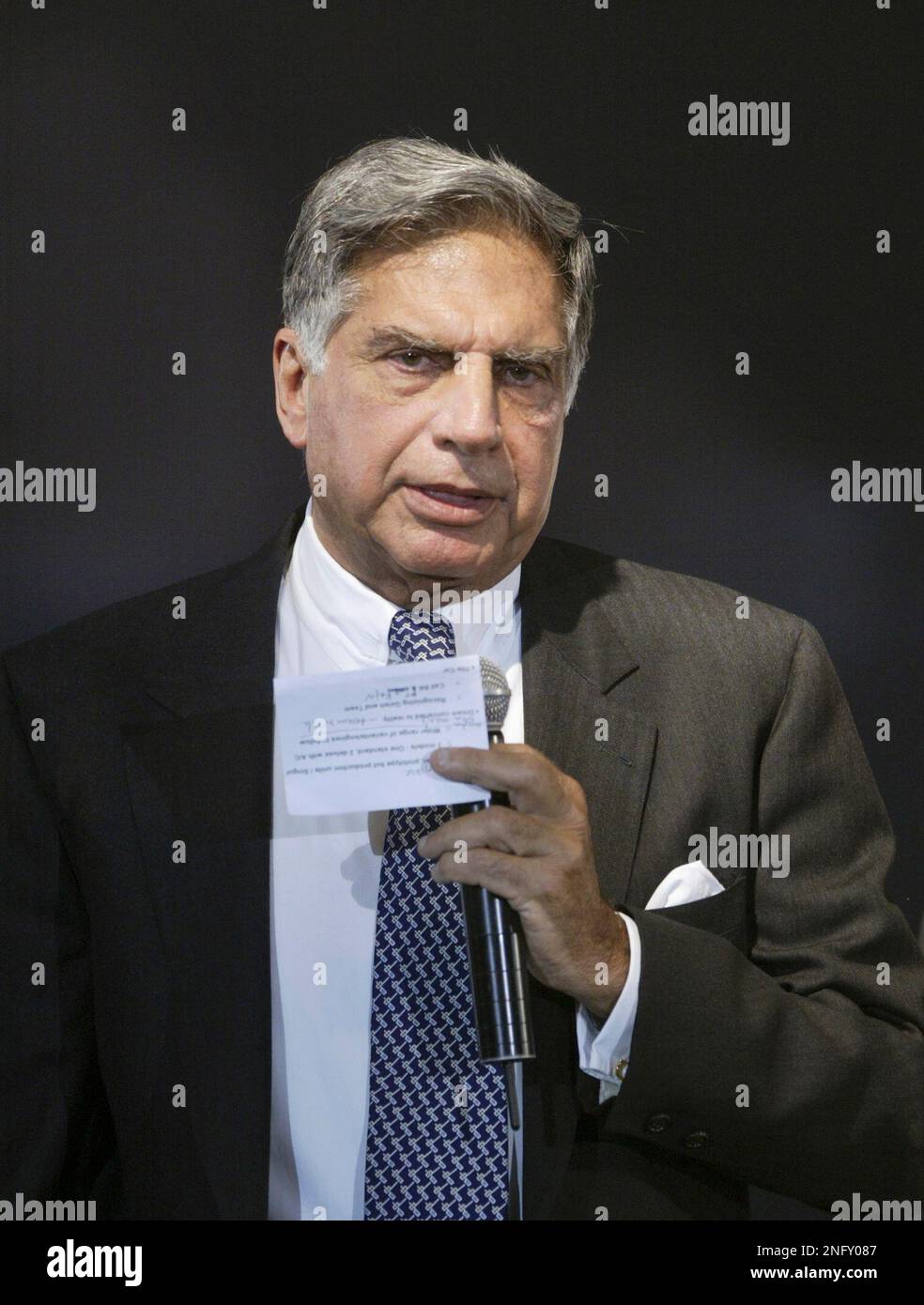 Tata Company Chairman Ratan Tata announces the newly launched Tata Nano ...