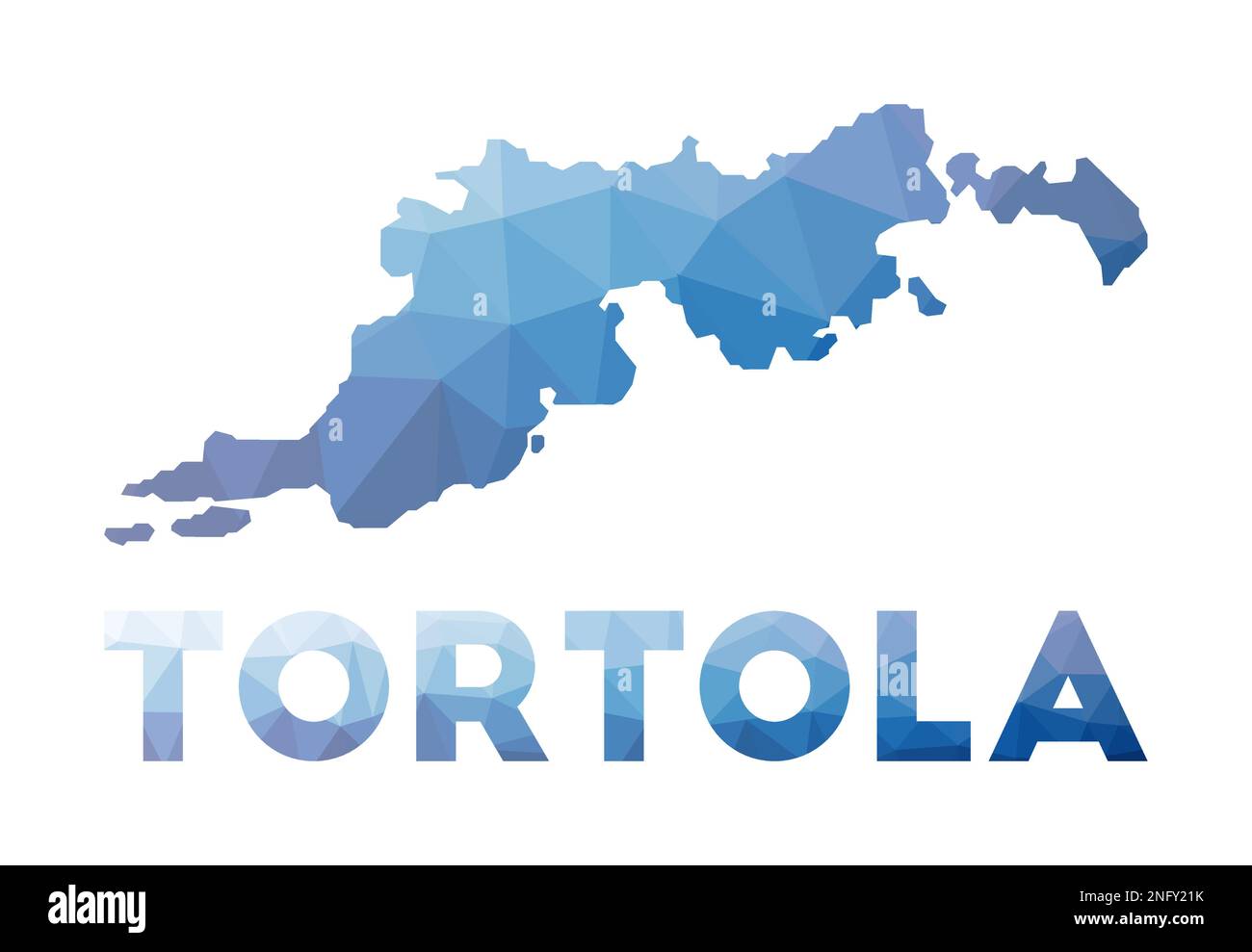 Low poly map of Tortola. Geometric illustration of the island. Tortola ...
