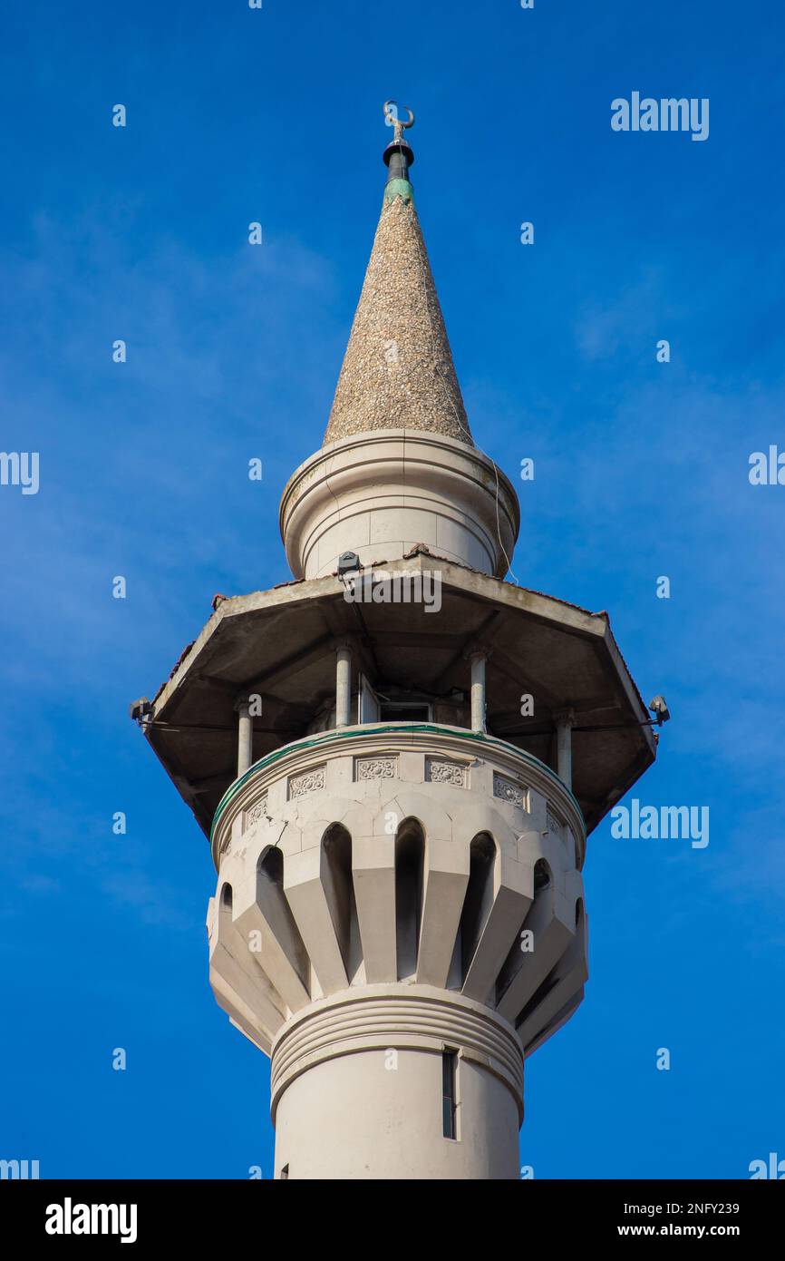 The tower, Islamic old monument of the Grand Mosque in Constanta ...