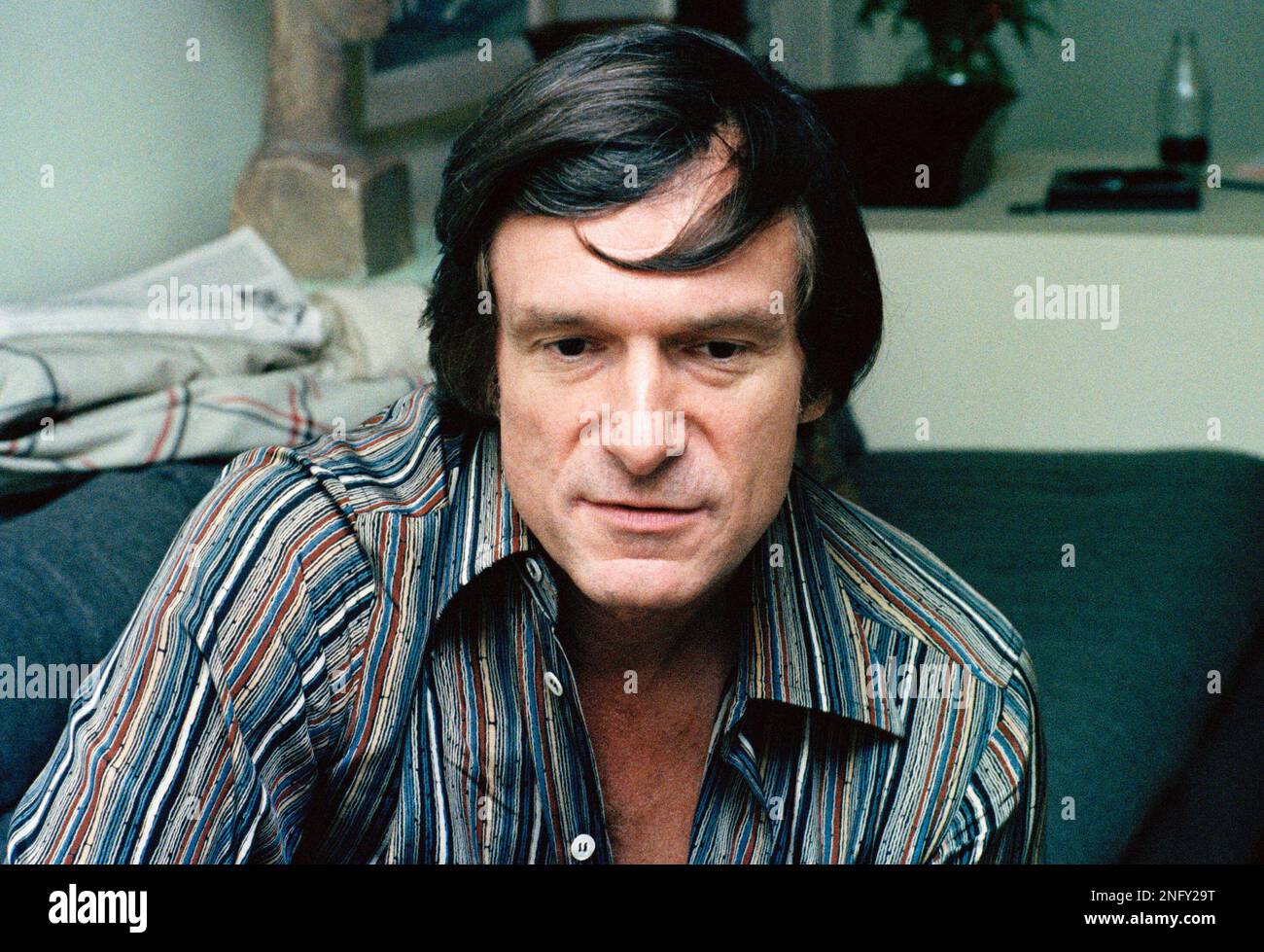 Playboy founder Hugh Hefner shown Oct. 11, 1977. (AP Photo/Carlos Rene ...