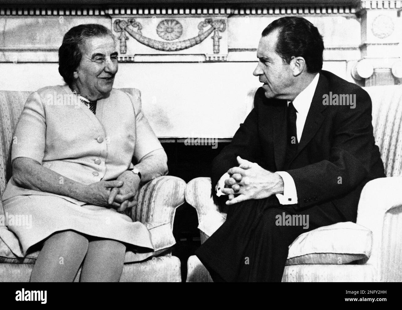 Mrs.Golds Meir, Prime Minister of Israel, meets with U.S. President ...