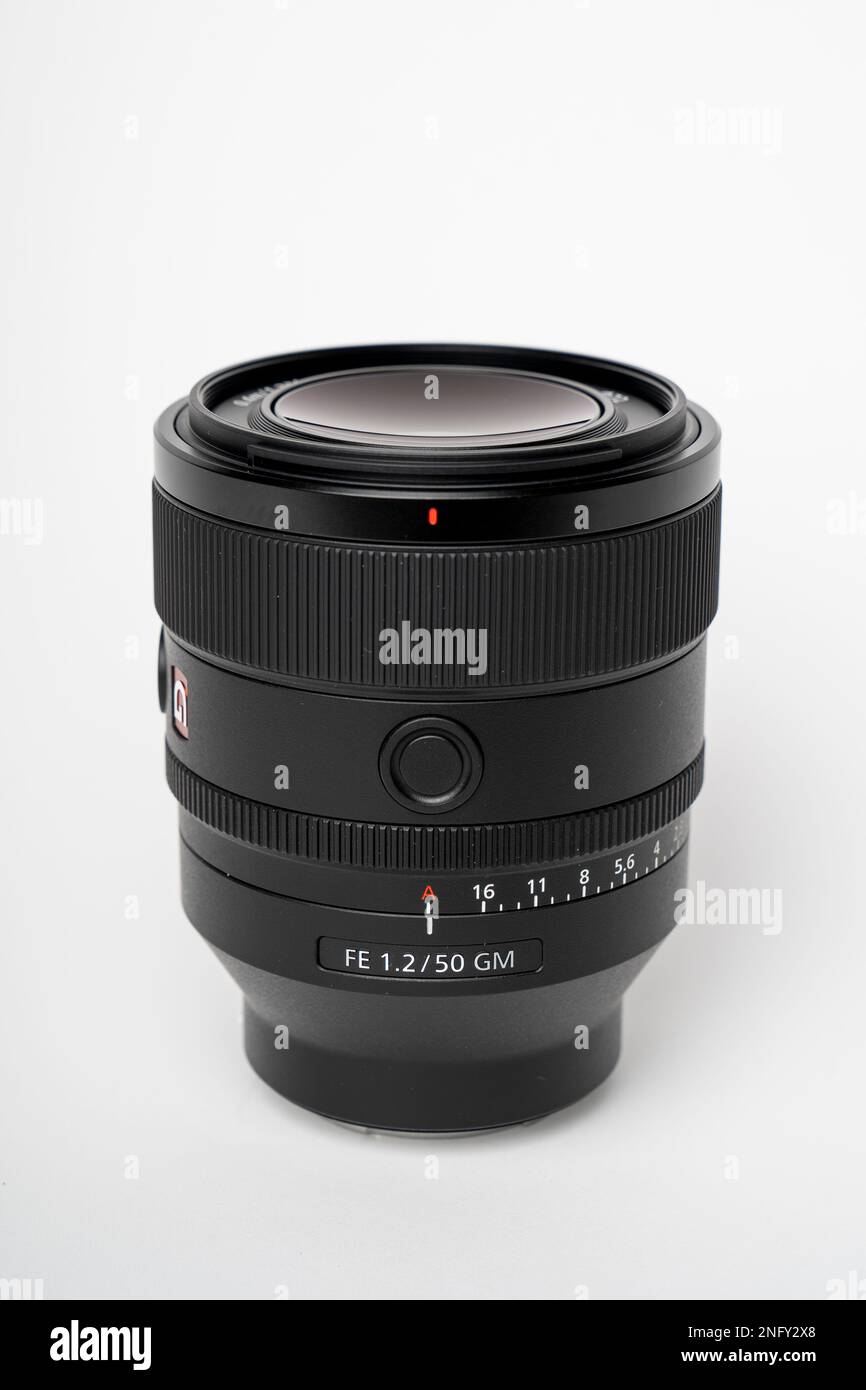 Sony G-Master SEL FE 50mm f 1.2 GM lens. Selective focus photo close up ...