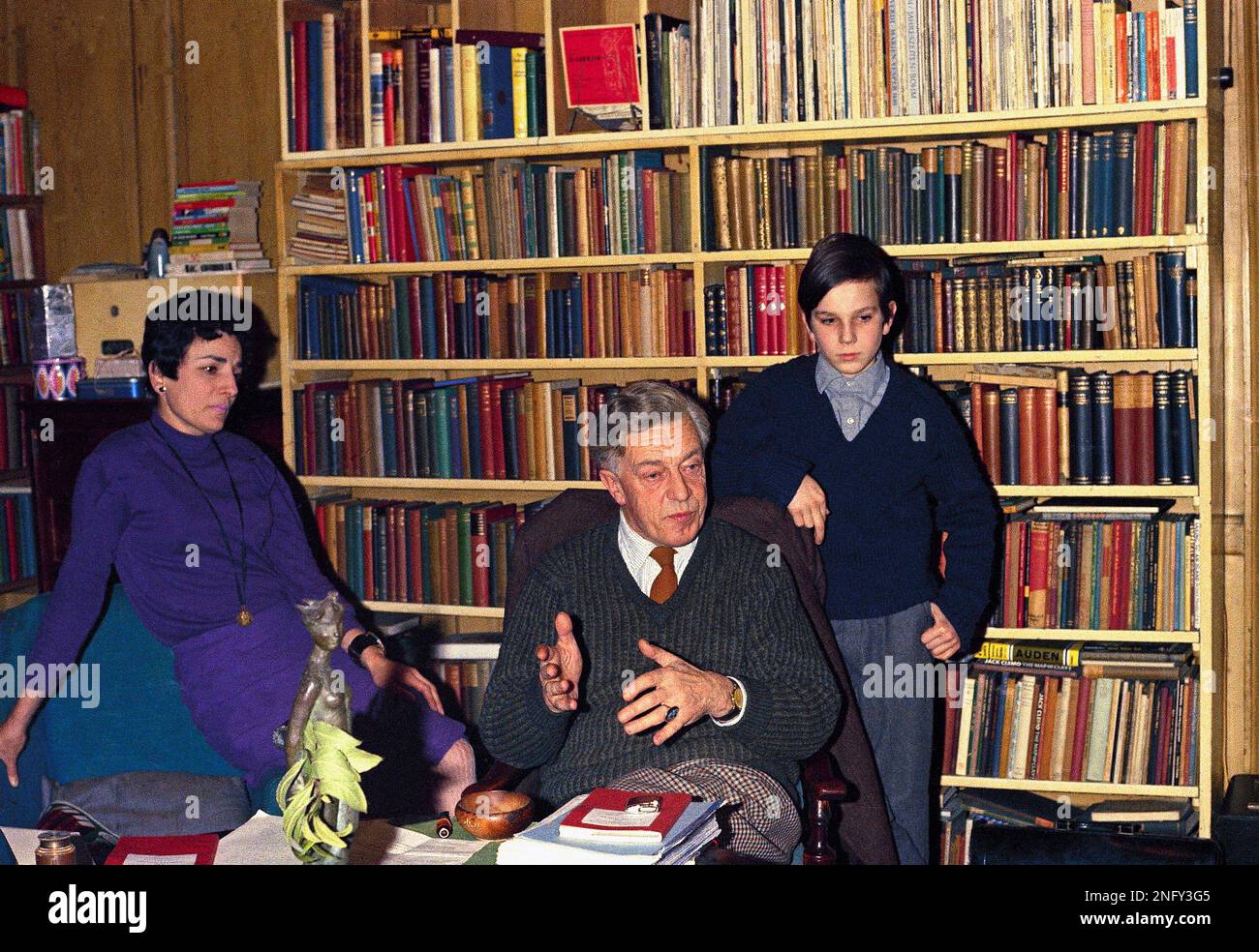 Cecil Day Lewis, 64, center, shown with his wife Jill and his son ...