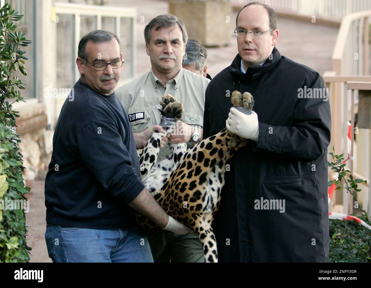 Prince Albert II of Monaco, right, English veterinary John Knight ...