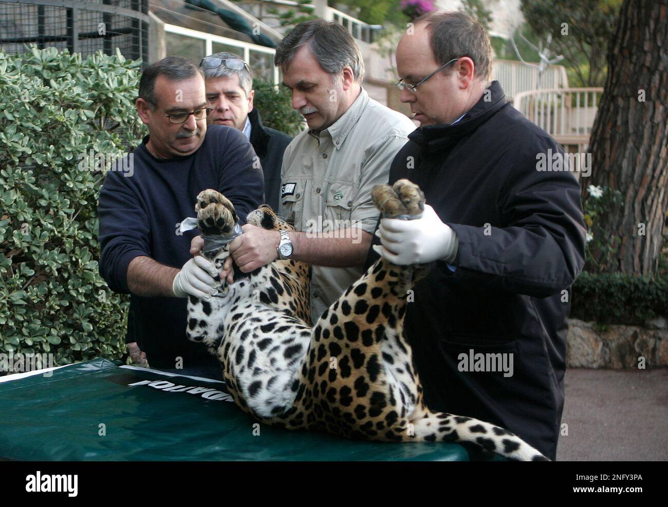 Prince Albert II of Monaco, right, with English veterinary John Knight ...