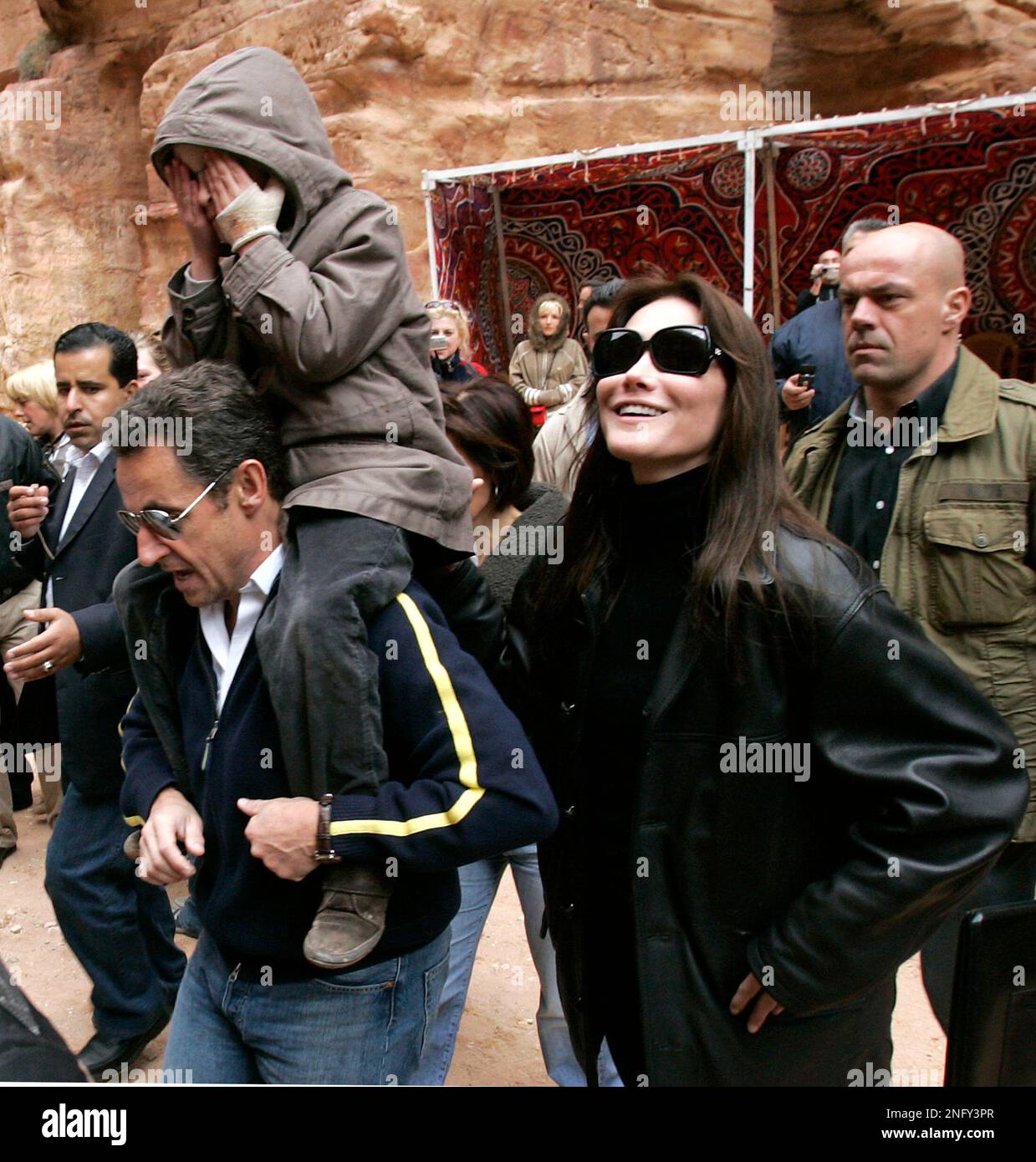 French President Nicolas Sarkozy, left, and his new girlfriend ...