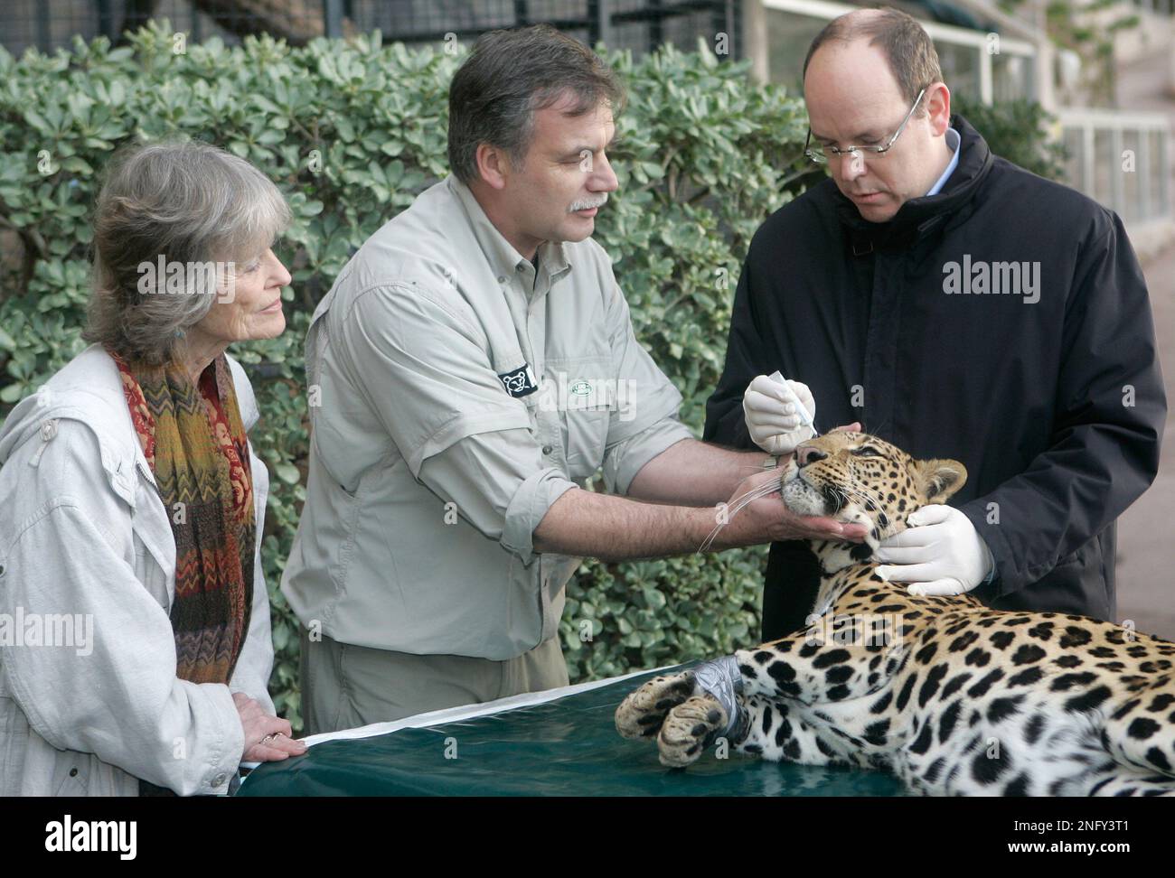 Prince Albert II of Monaco, right, with English veterinary John Knight ...