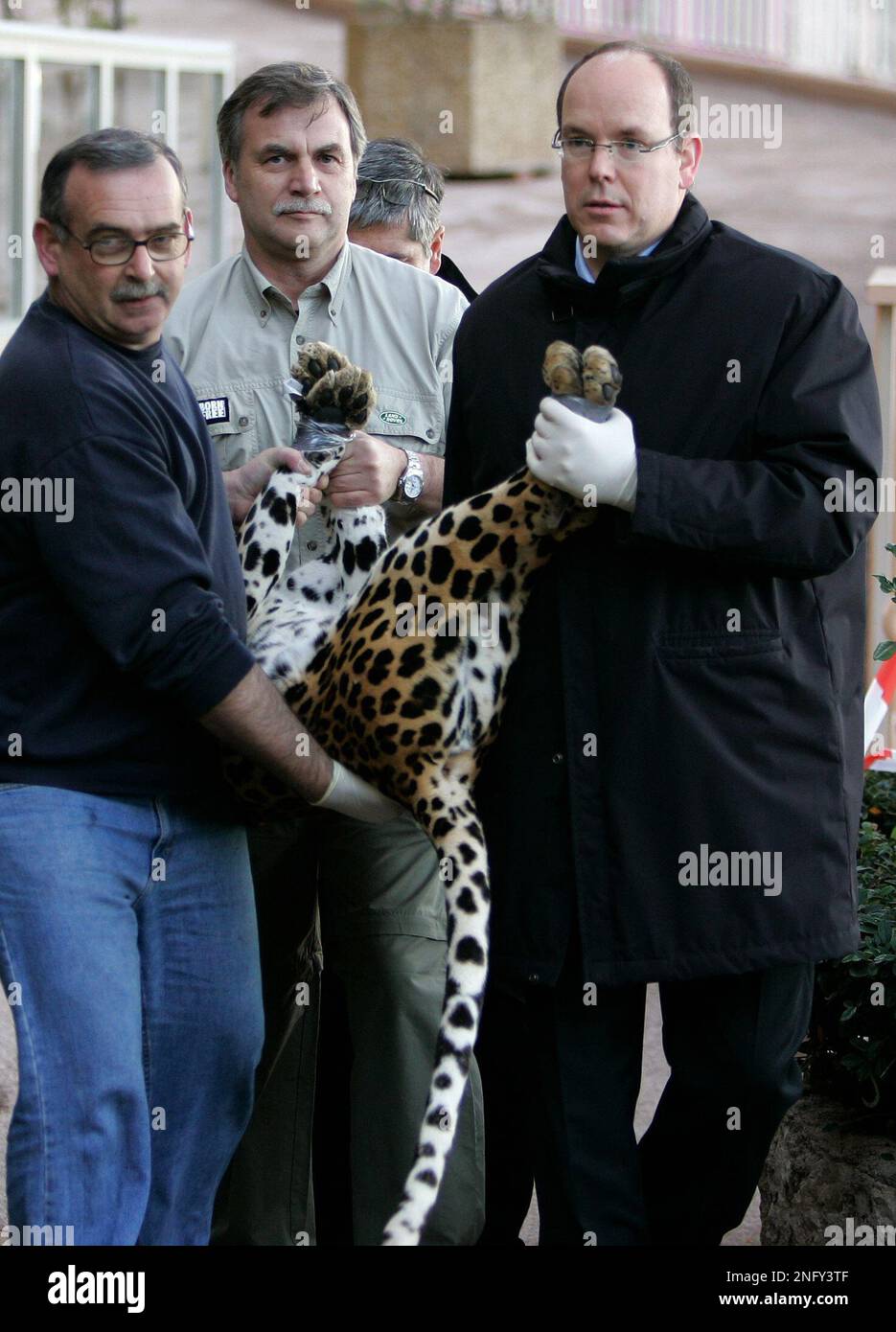 Prince Albert II of Monaco, right, with English veterinary John Knight ...