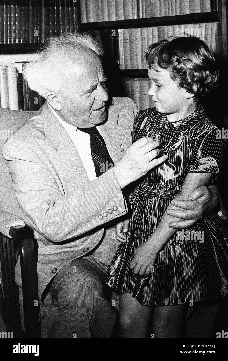 David Ben-Gurion and his 7-year-old grand-daughter Galila, December 11 ...