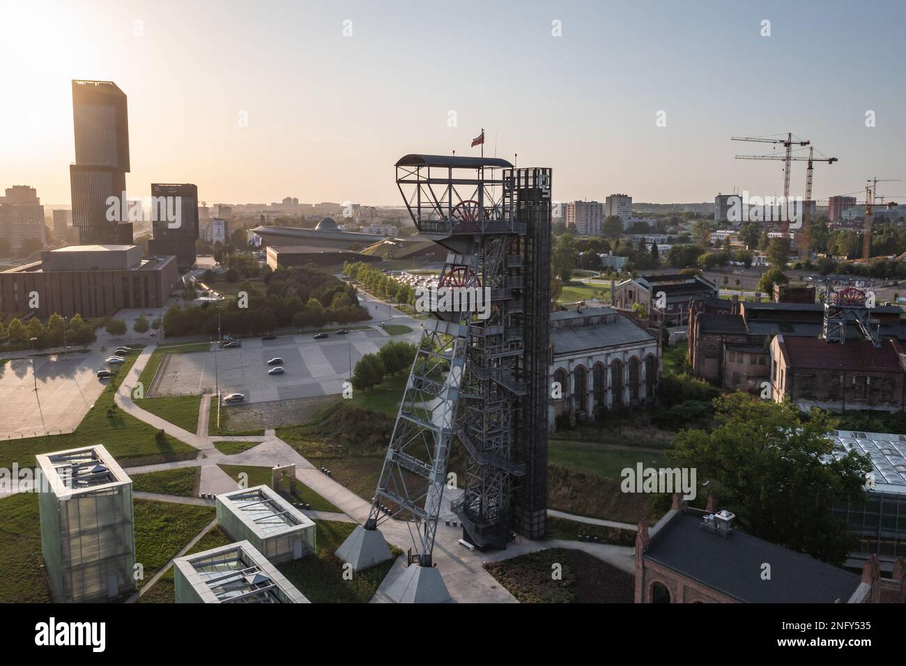 Area of New Silesian in place of former Hard Coal Mine in Katowice ...