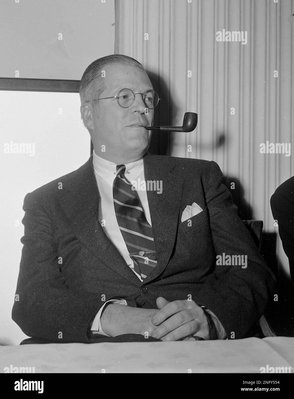 Pierre Du Pont III, of the Du Pont Co. of America, holding a conference ...