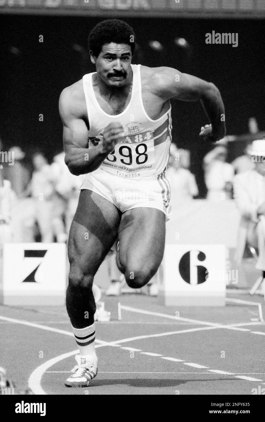 Great Britain's Daley Thompson is out of the blocks and launching his ...