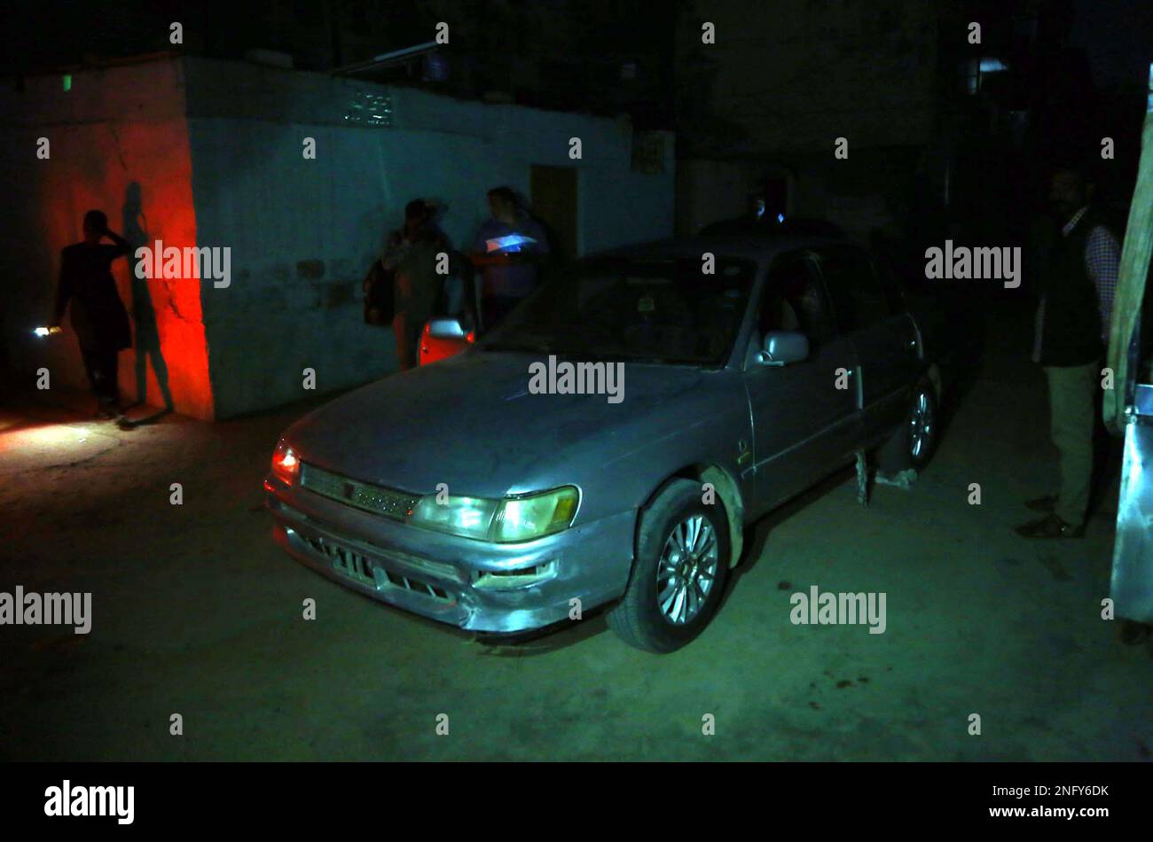 View of vehicle which terrorists used to attack at Karachi Police ...