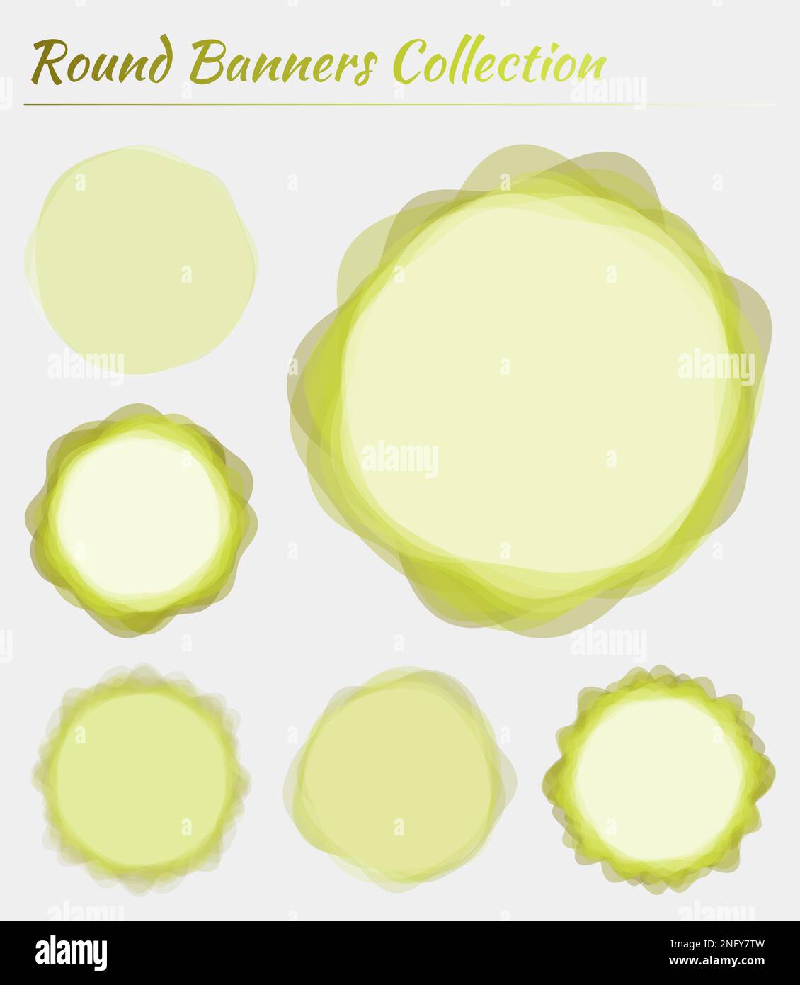 Abstract round labels. Circular backgrounds in lime colors. Neat vector ...