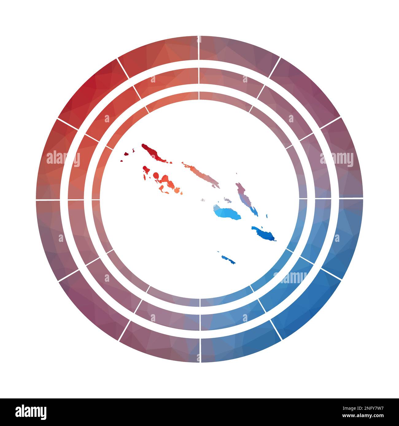 Solomon Islands badge. Bright gradient logo of country in low poly ...