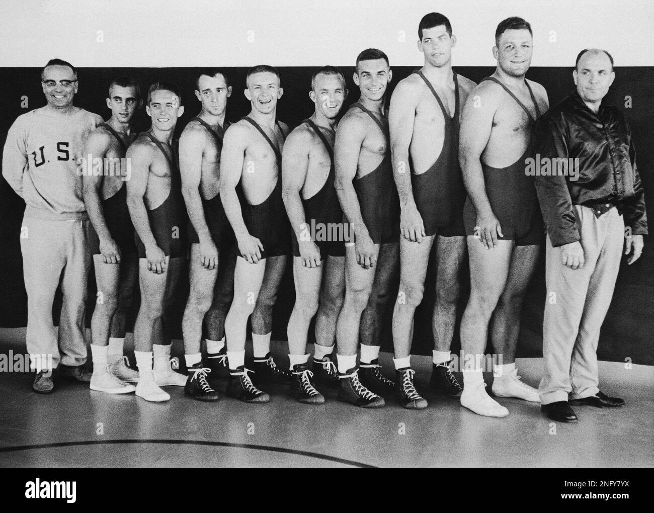 The U.S. Olympic freestyle wrestling team for the Olympics in Rome ...