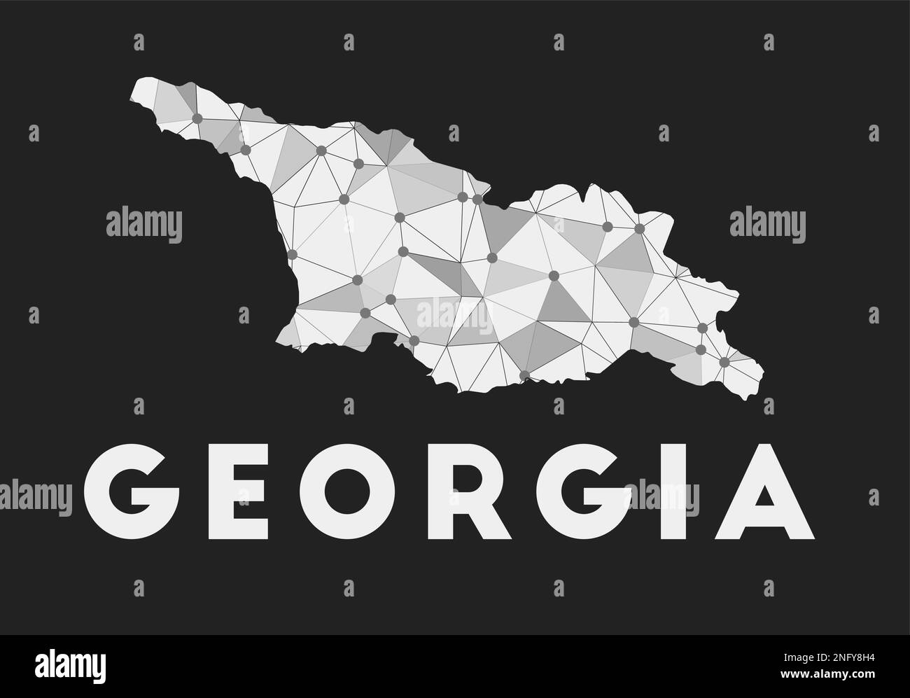 Georgia - communication network map of country. Georgia trendy ...