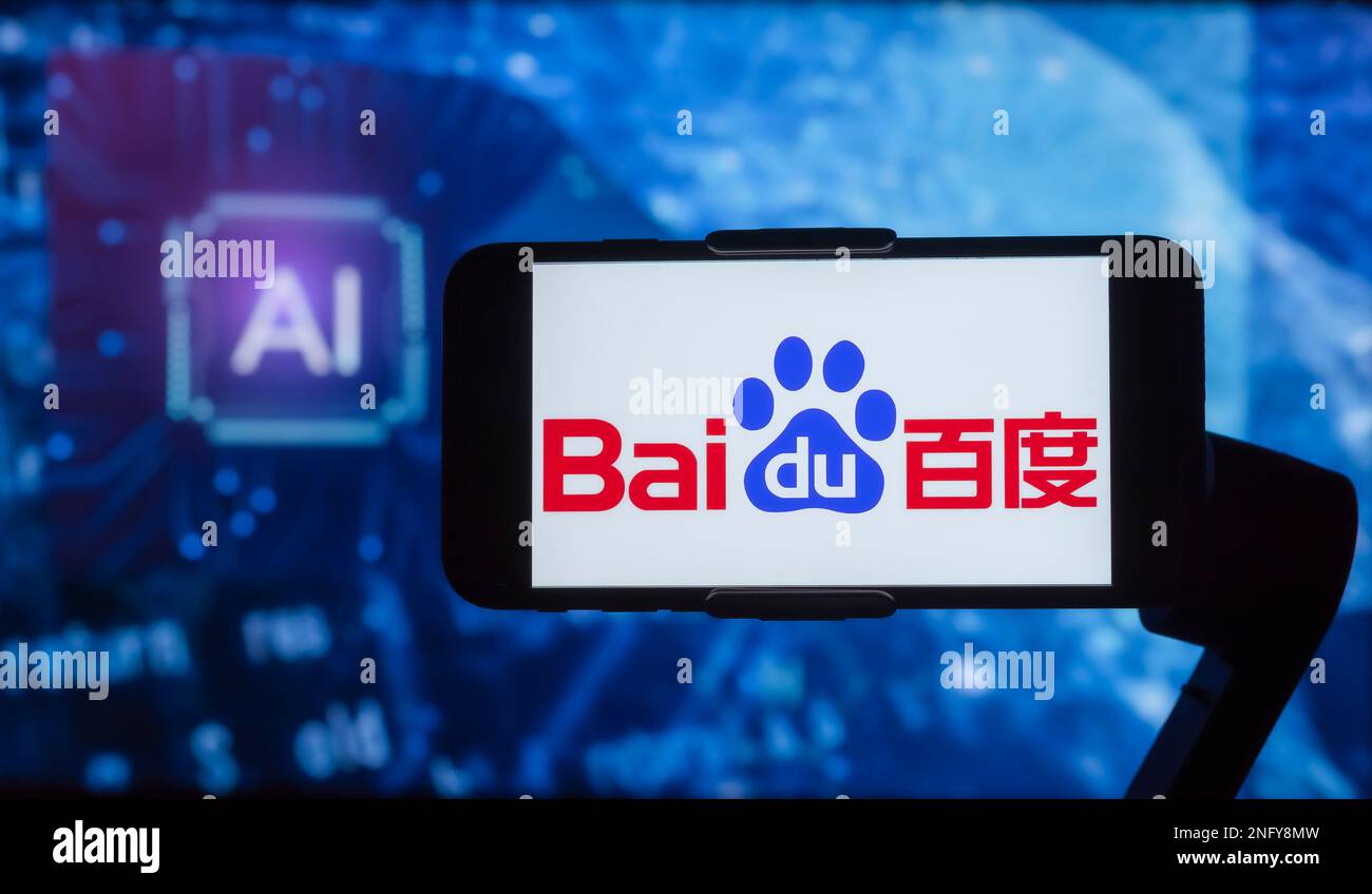 India. 17th Feb, 2023. In this photo illustration, the logo of Baidu is ...