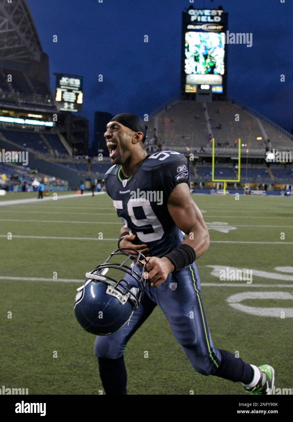 Seattle Seahawks' Julian Peterson celebrates the 27-6 win over the ...