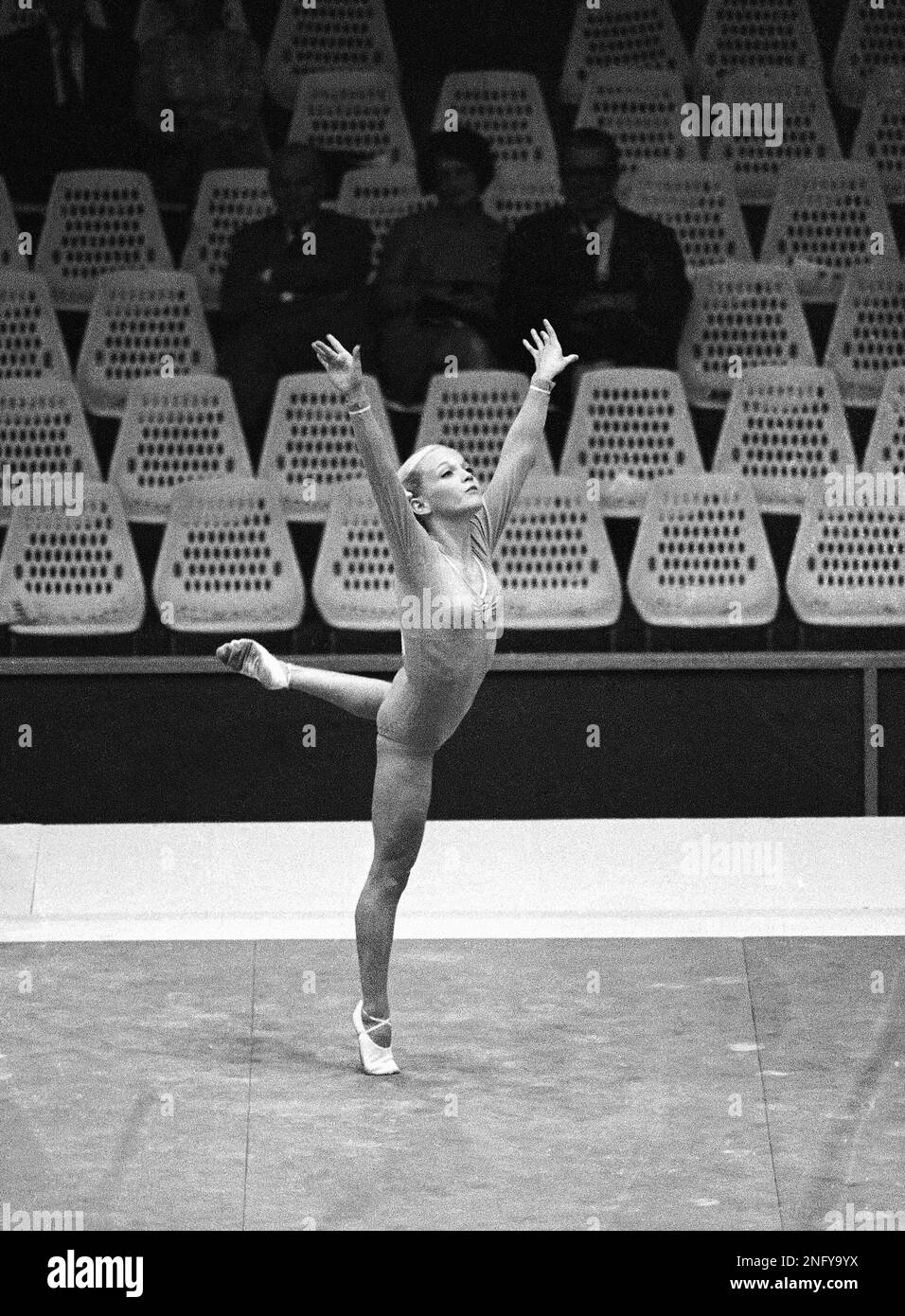 Cathy Rigby, 15, of Los Alamitos, Calif., the youngest member of the ...