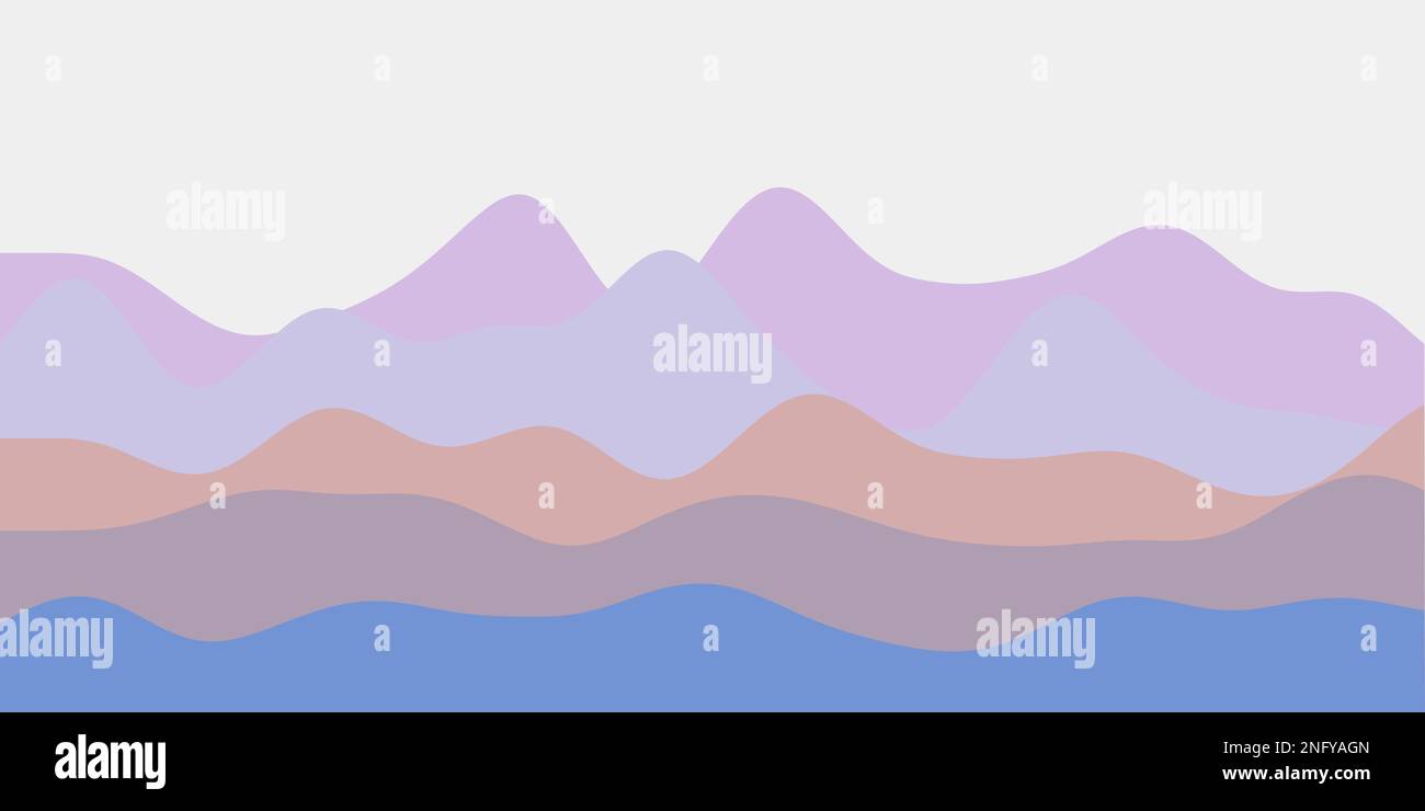 Abstract pastel blue violet hills background. Colorful waves beautiful ...
