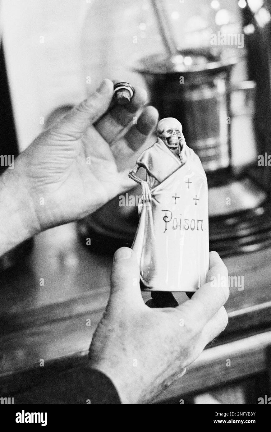 This jar marked poison is on display at J. Leon Lascoff & Son pharmacy ...