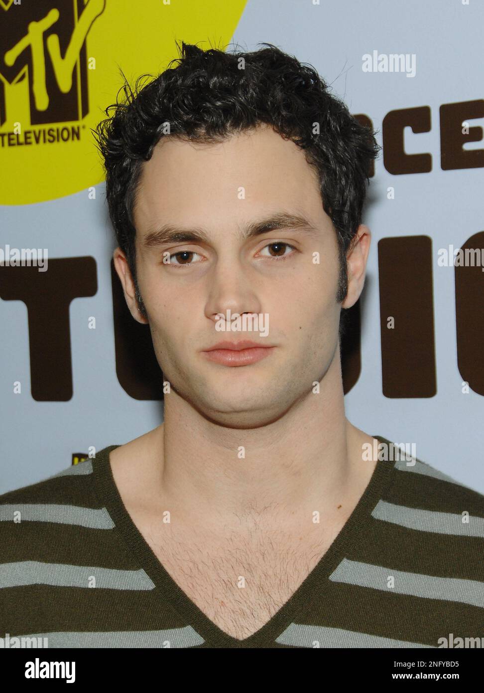 Actor Penn Badgley from the television show "Gossip Girl", makes an ...