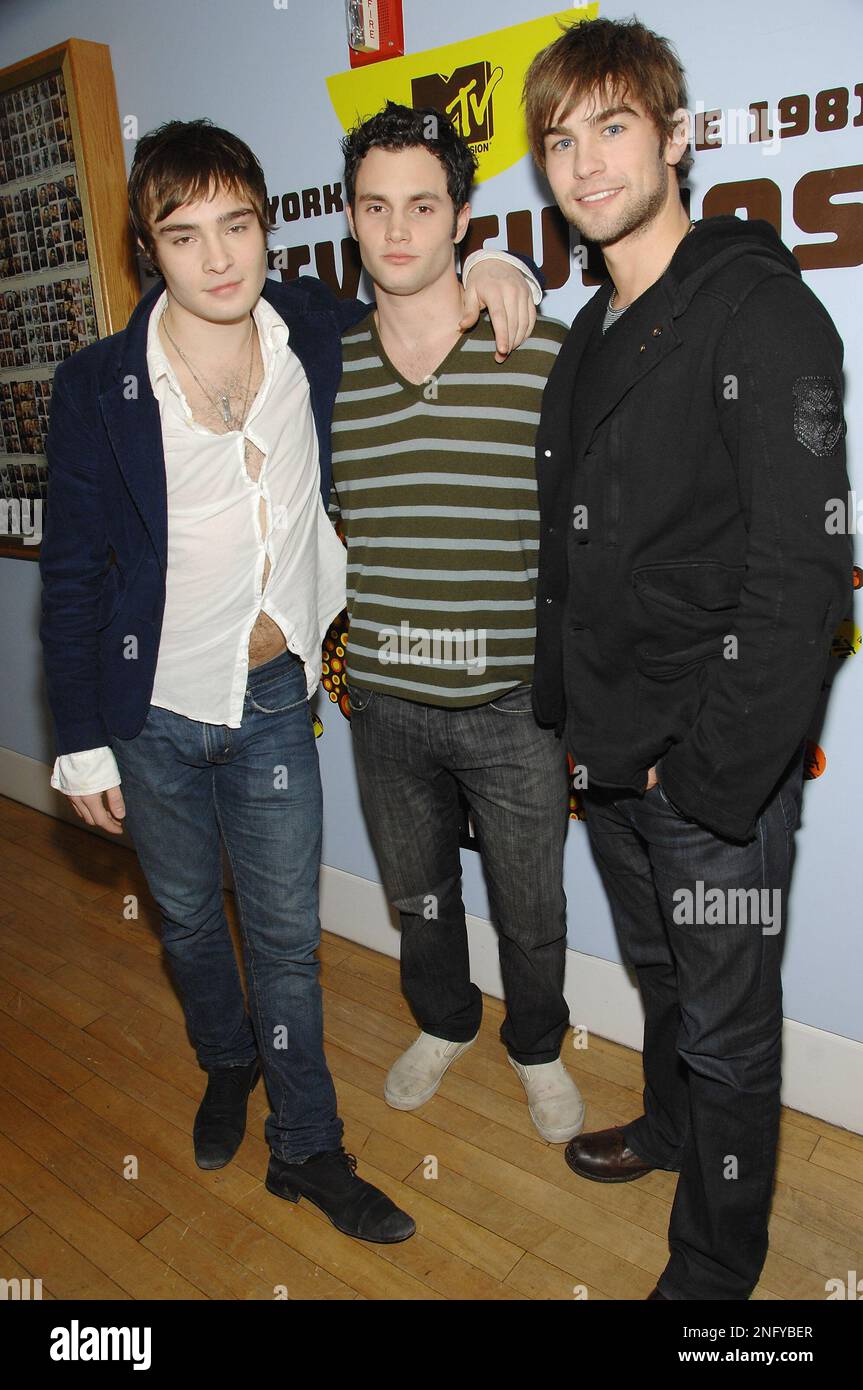 From left, actors Ed Westwick, Penn Badgley and Chace Crawford from the ...